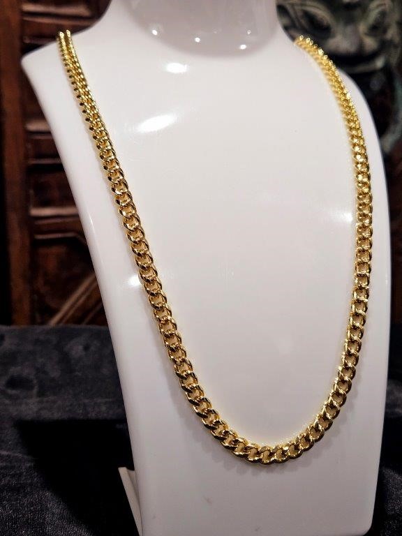 18k Italy Stamped Yellow Gold Filled Cuban Chain (18k/Italy)-60cm ...