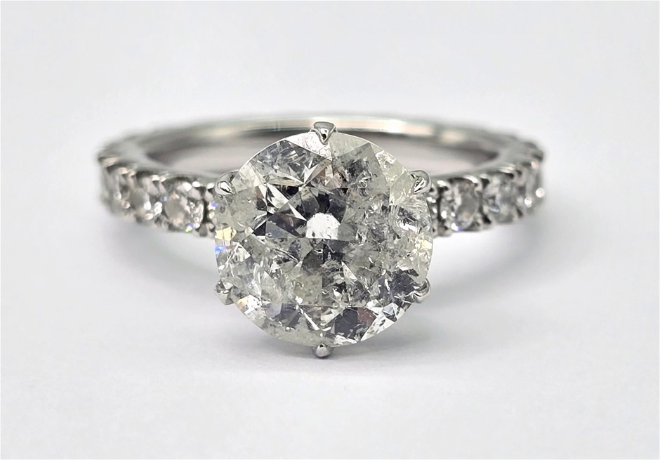 $23K INSURANCE VALUATION, 3.75 CARAT DIAMOND ENGAGEMENT RING Auction ...