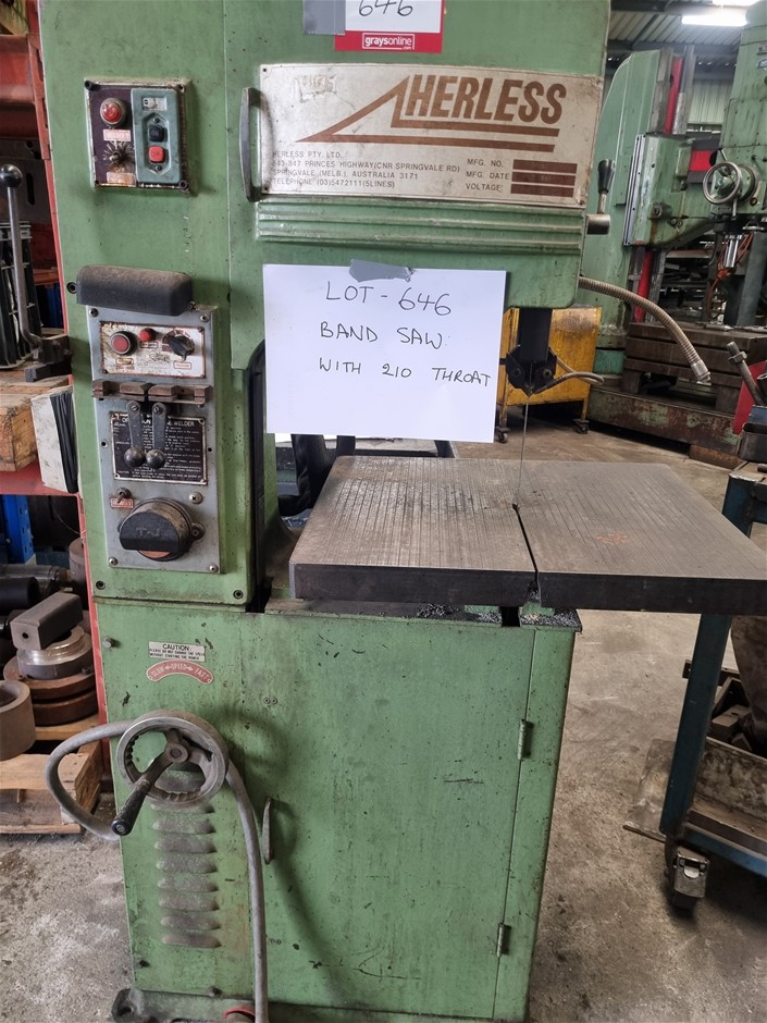 Herless Band Saw Auction (0646-8020399) | Grays Australia
