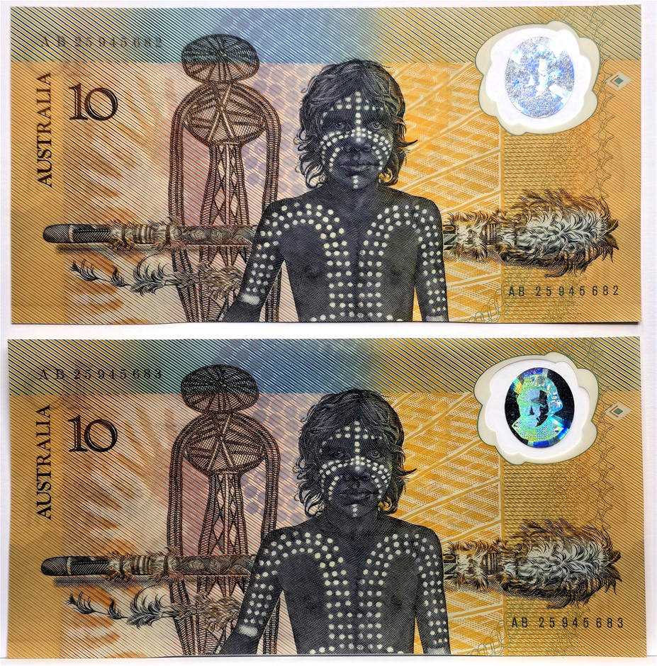 RARE CONSECUTIVE PAIR OF ERROR FIRST POLYMER BANKNOTES Auction (0001 ...