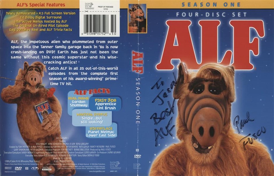 PAUL FUSCO SIGNED ALF DVD COVER Auction (0030-2569089) | Grays Australia