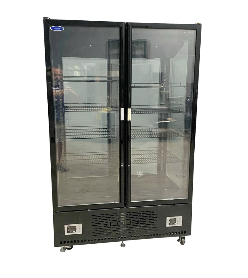 Four glass half fridge half freezer with self adjustable storage ...