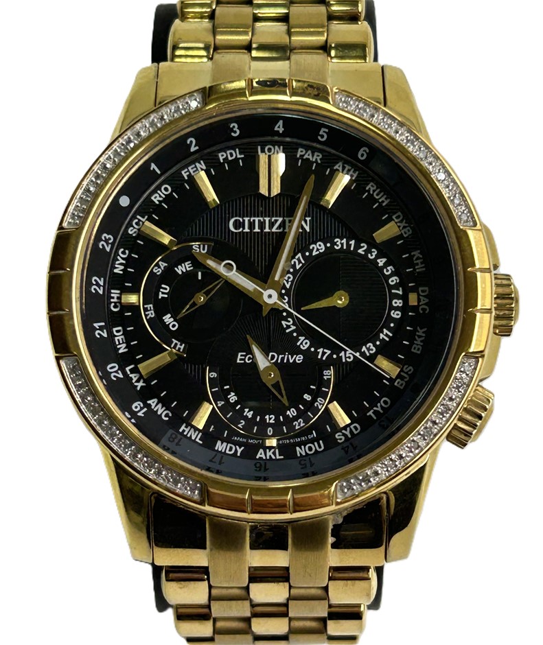 CITIZEN Eco-Drive Diamond Chronograph Men's Watch Auction (0158-2570216 ...
