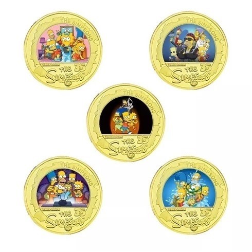 5PCS The Simpsons Commemorative Coin Collection Classic Memorabilia ...