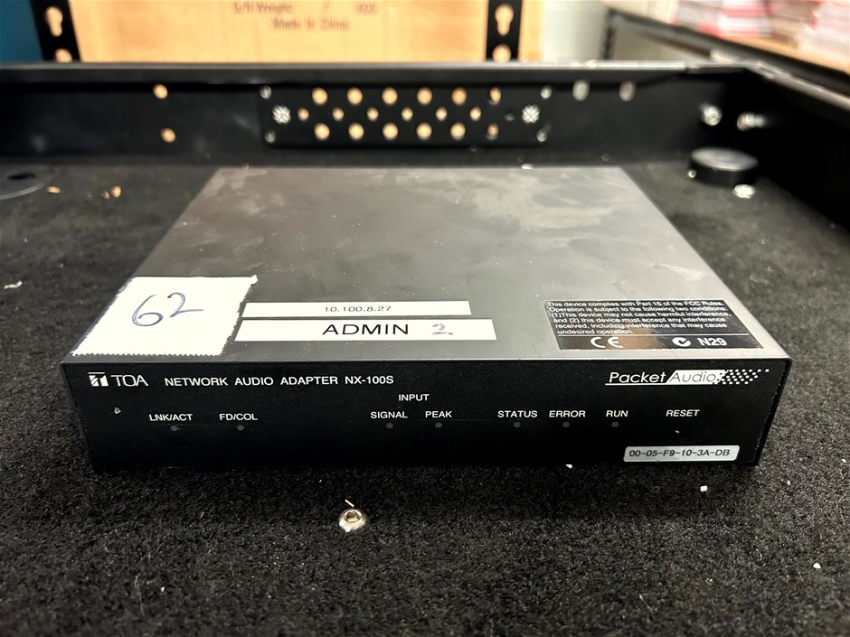 TOA NX-100S Network Audio Adapter Auction (0062-5060410) | Grays Australia