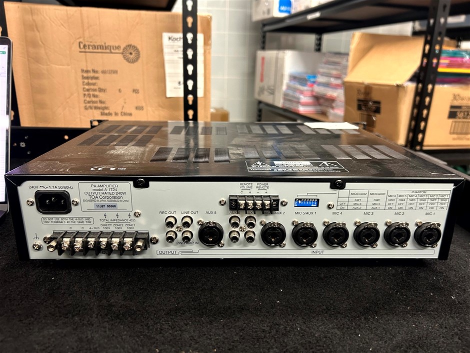 TOA PA AMPLIFIER A-1724 Auction (0074-5060410) | Grays Australia