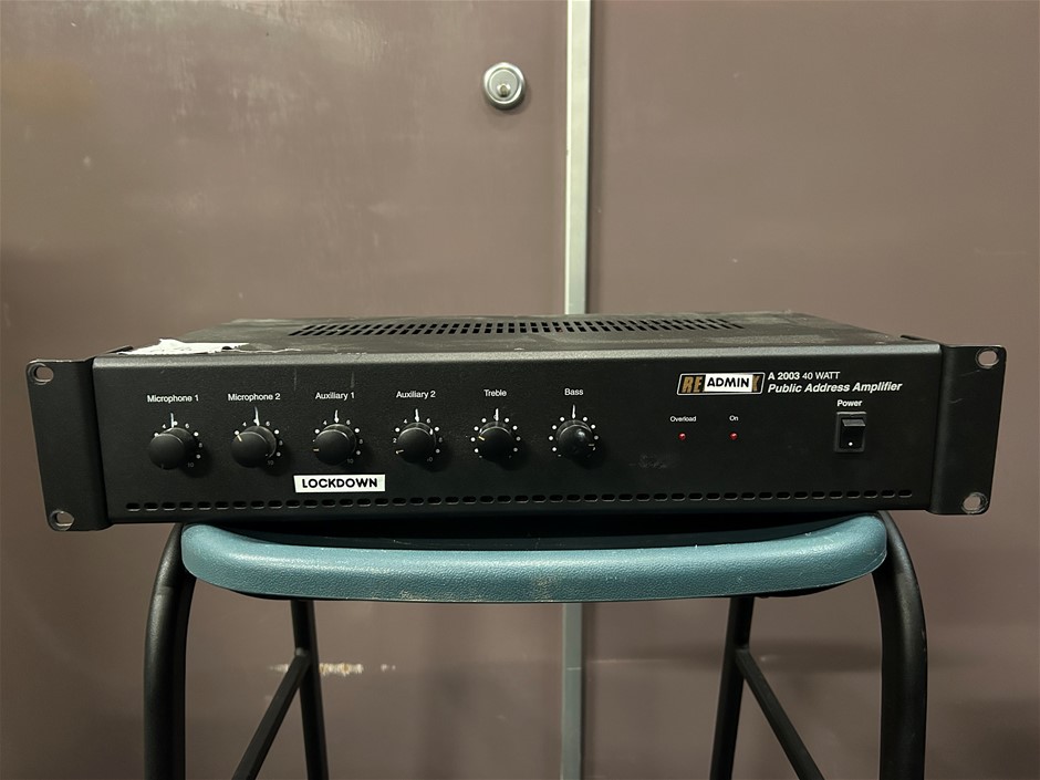 Redback A2003 40 WATT Public Address Amplifier Auction (0028-5060410 ...