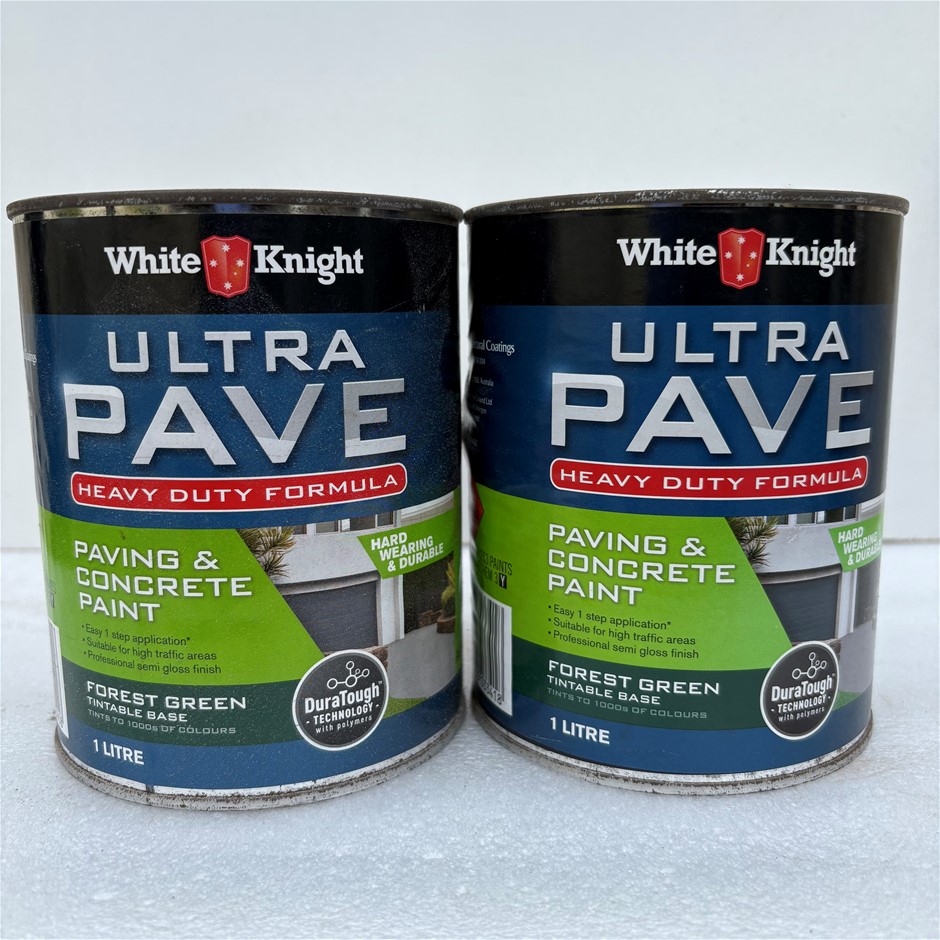 2x White Knight Ultra Pave Paving & Concrete Paint Forest Green 1L ...