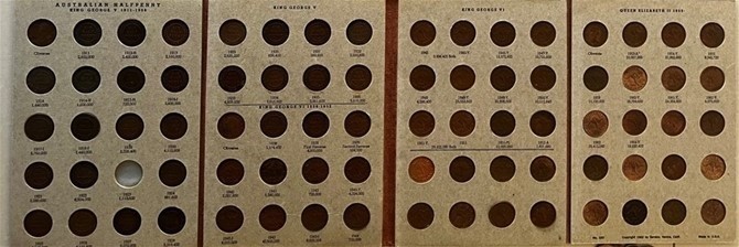 Australia Pre Decimal Copper Half Pennies Set of 77 Coins Auction (0111 ...