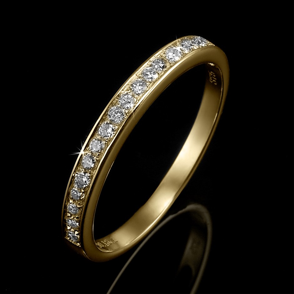 Solid 9ct Yellow Gold (stamped 375) Diamond Ring – US Size 6(AU Size L ...