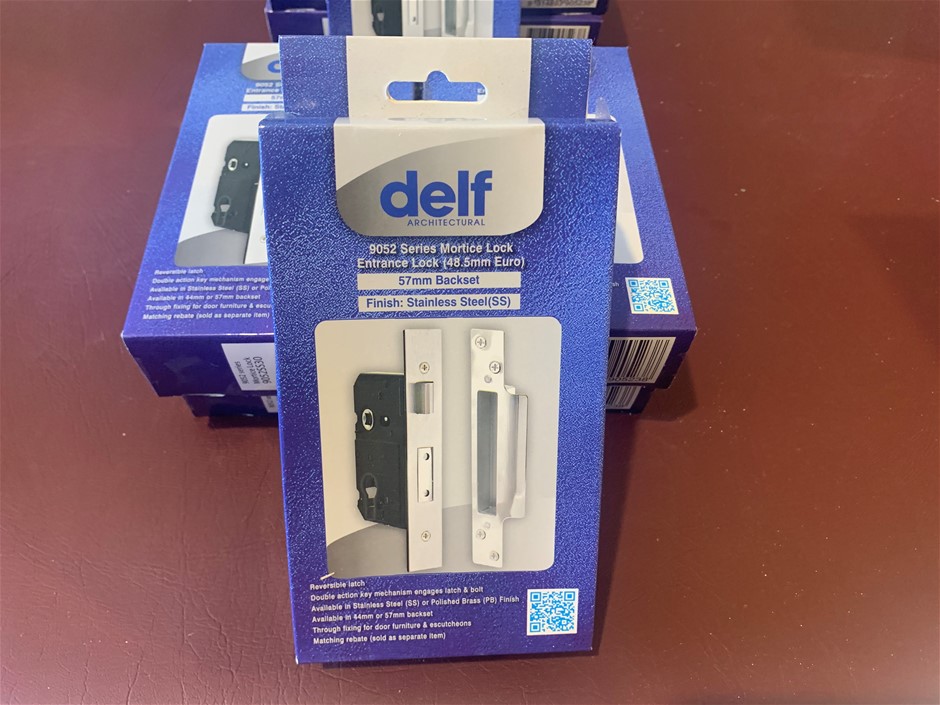 New in Box Delf Entrance Lock, Stainless Steel - Quantity 5 Auction ...
