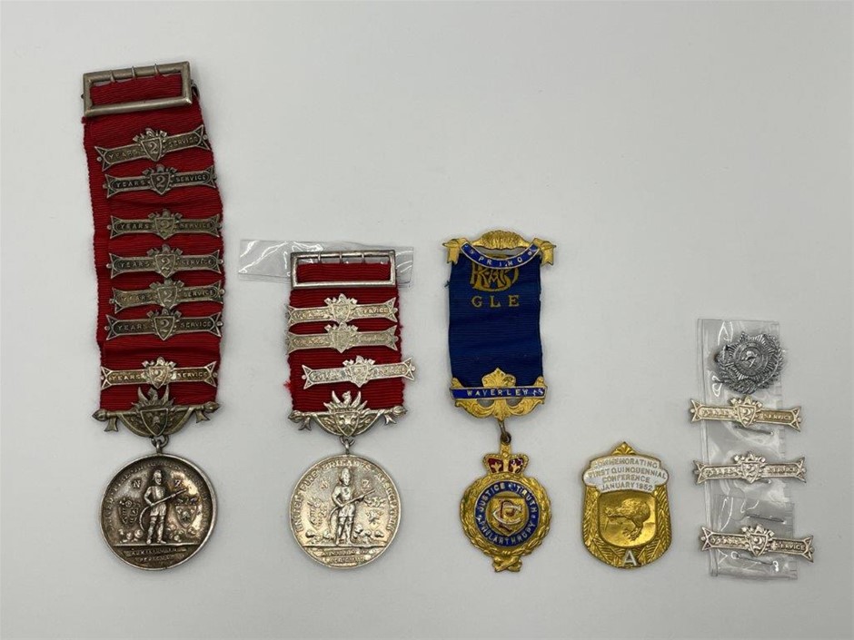 5 x Assorted NZ Commemorative Fire Brigades medals Auction (8223 ...