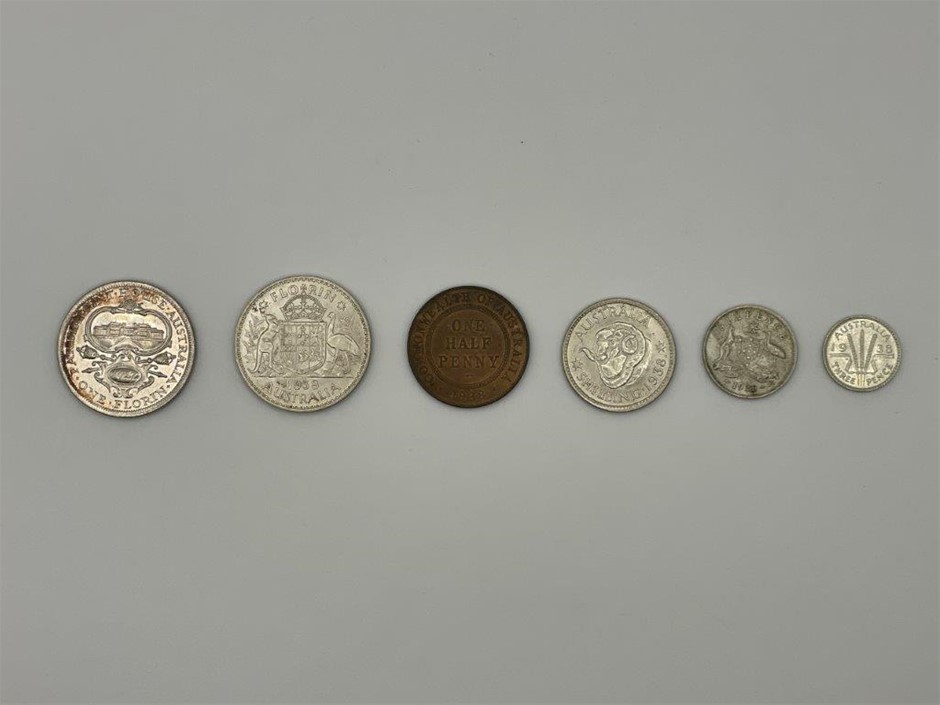 6 x asstd Australian pre-decimal coins Auction (0751-5060793) | Grays ...