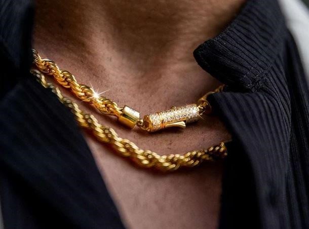 Italy 18K Triple Yellow Gold Plated Rope Chain (18KGP/Italy)stamped ...