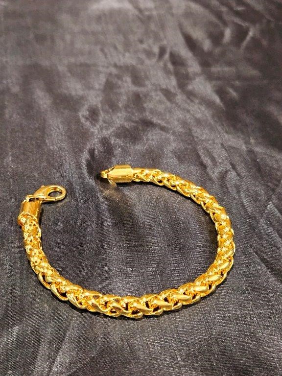 18k Italy Stamped Solid Heavy Yellow Gold Filled Bracelet-Quality -23cm ...