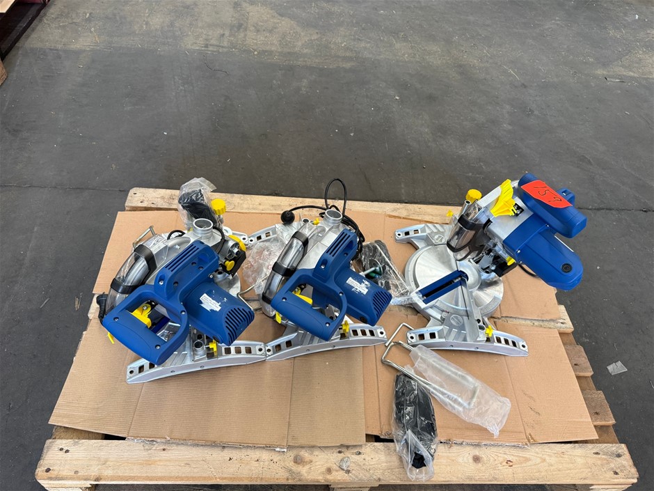 1400W Mitre Saw 5000RPM Rotating Mitre Base x 3 Units Auction (0159 ...
