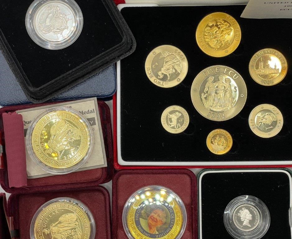 7 x Asstd Great Britain Commemorative Proof coins/medals/set Auction ...
