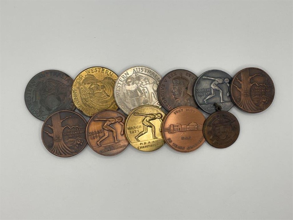 Approx. 11 x Australian Commemorative Medals, Silver, bronze, copper ...