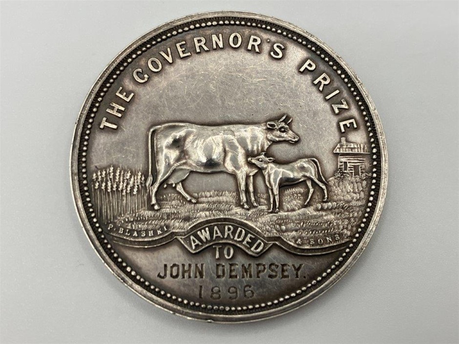 1896 Australia The Governors Prize medal in Silver Auction (1504 ...