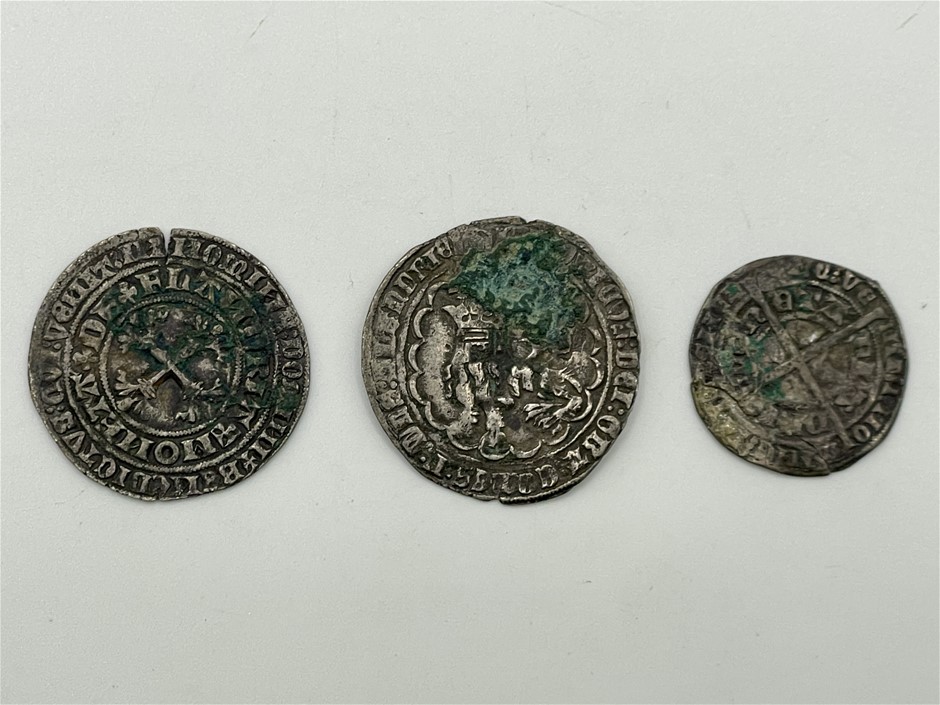 3 x Ancient France Silver Coins, Louis de Male C:1346-1384 Auction ...