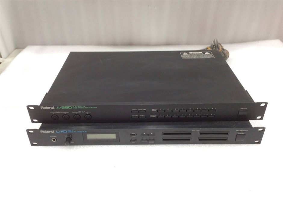 Roland A-880 MIDI Patcher/Mixer + Roland U-110 PCM Sound Module Auction ...