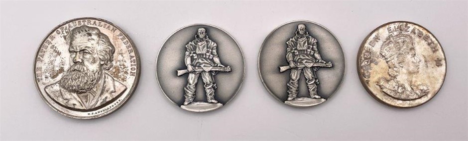 4 x AU Commemorative - Coronation, Commonwealth Est. & Anzac Medals ...