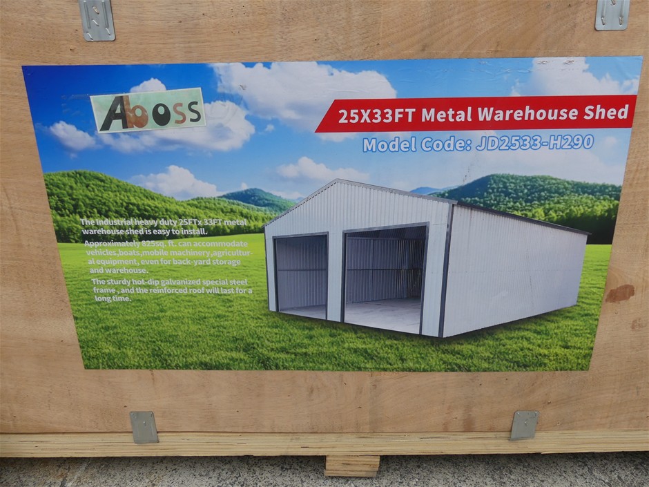 2025 ABOSS 25X33FT Metal Warehouse Shed Auction (0003-5062074) | Grays ...