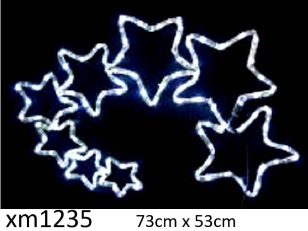 Christmas Light - 8 Star LED Blue 73cm x 53cm - NEW xm-1239 Auction ...