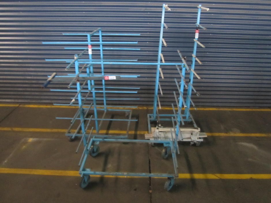 Qty 3 various mobile spray booth drying racks Auction (6008-7000853 ...