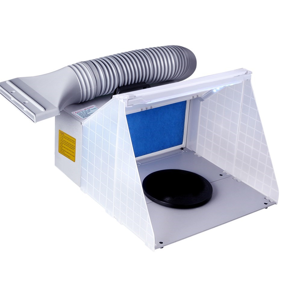 Buy Airbrush Spray LED Booth with Extractor Hose & Turntable Filter ...