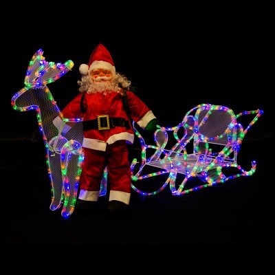 Buy LED Sleigh with Santa Rope Light Christmas Display | Grays Australia