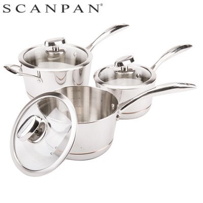 Buy Scanpan Axis 3-Piece Stainless Steel Cookware Set | Grays Australia